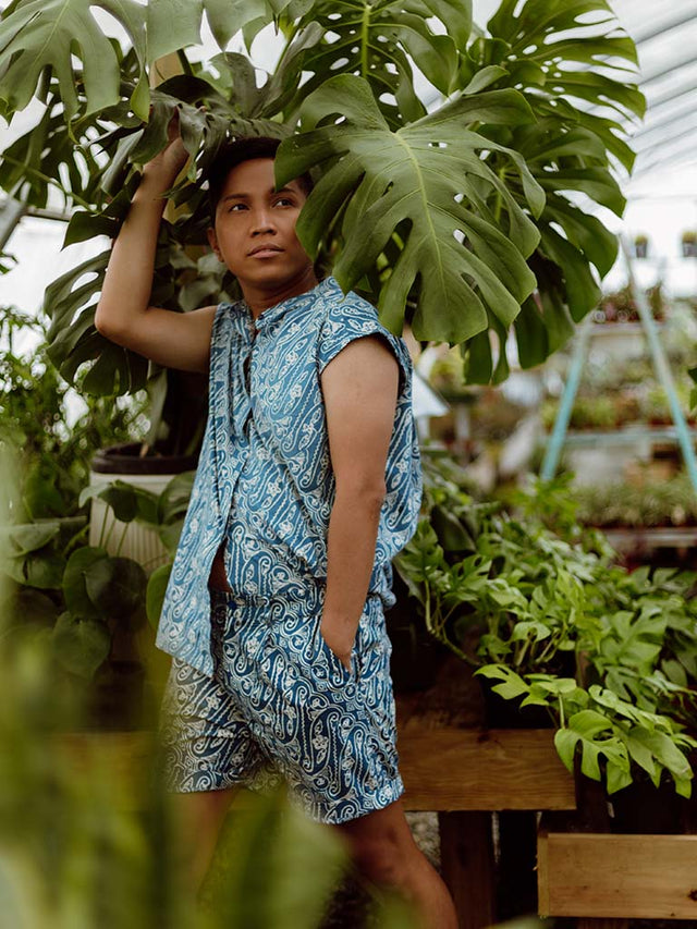 Biru Parang Short Pants – The Batik Library : Indonesian Craft Stories