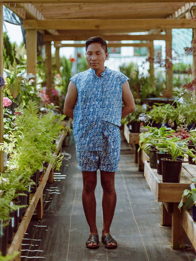Biru Parang Short Pants – The Batik Library : Indonesian Craft Stories